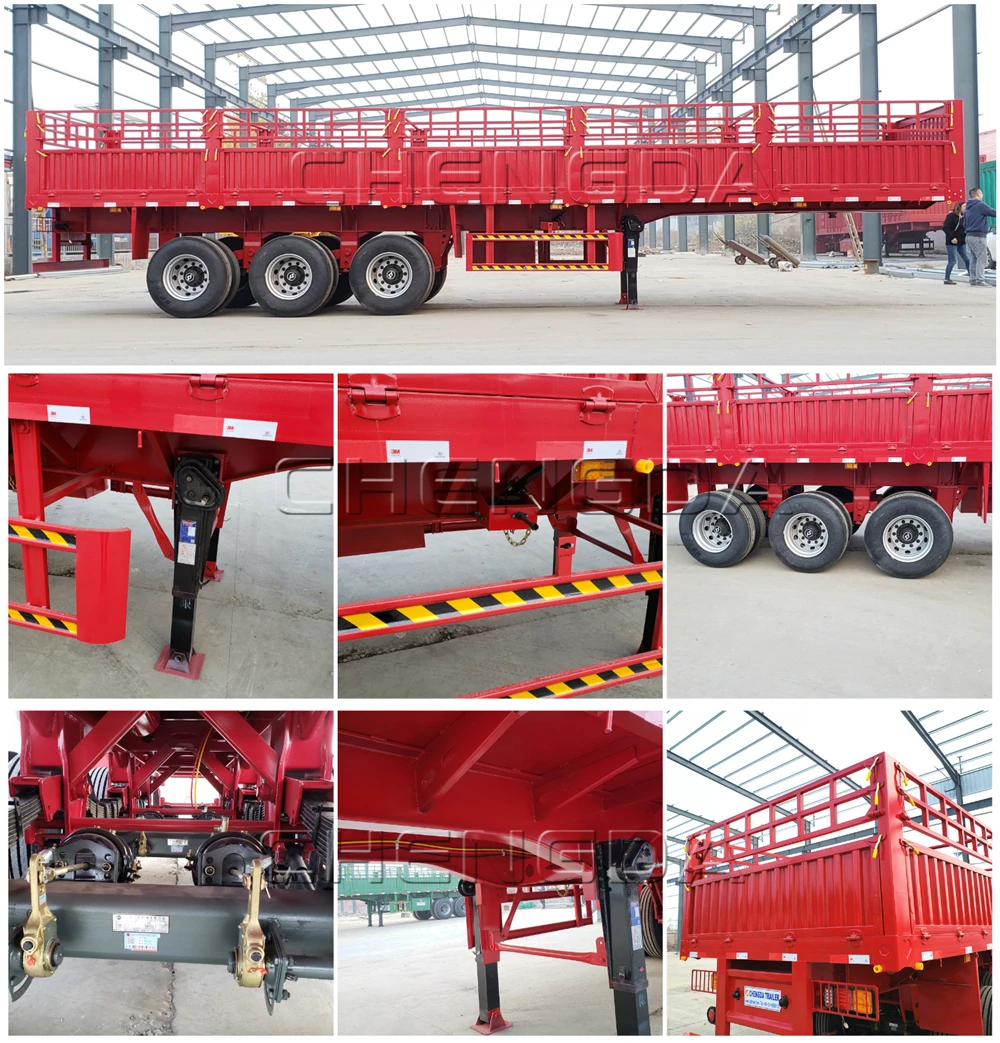 Sheep Transporter Truck Trailer Sidewall Fence Semi Trailer 40-Foot ...