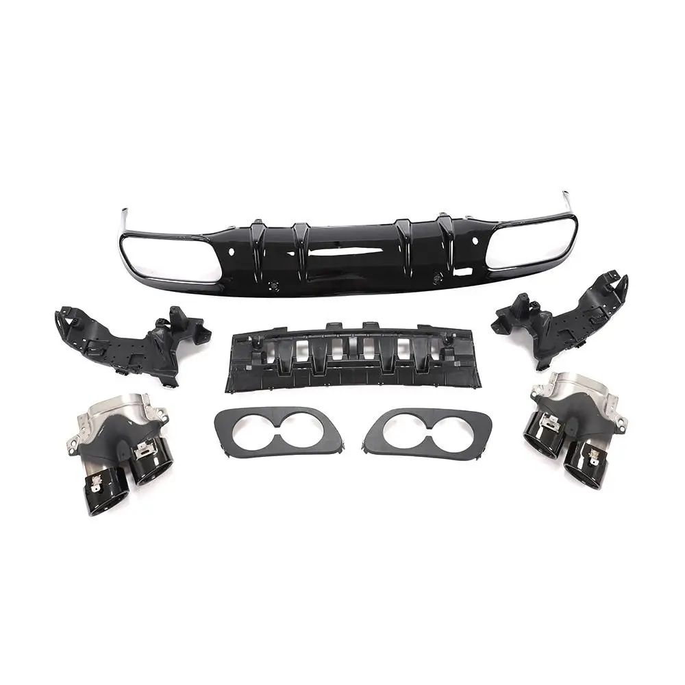 W205 Rear Bumper Diffuser Lip With Exhaust Tips For Mercedes-benz C ...