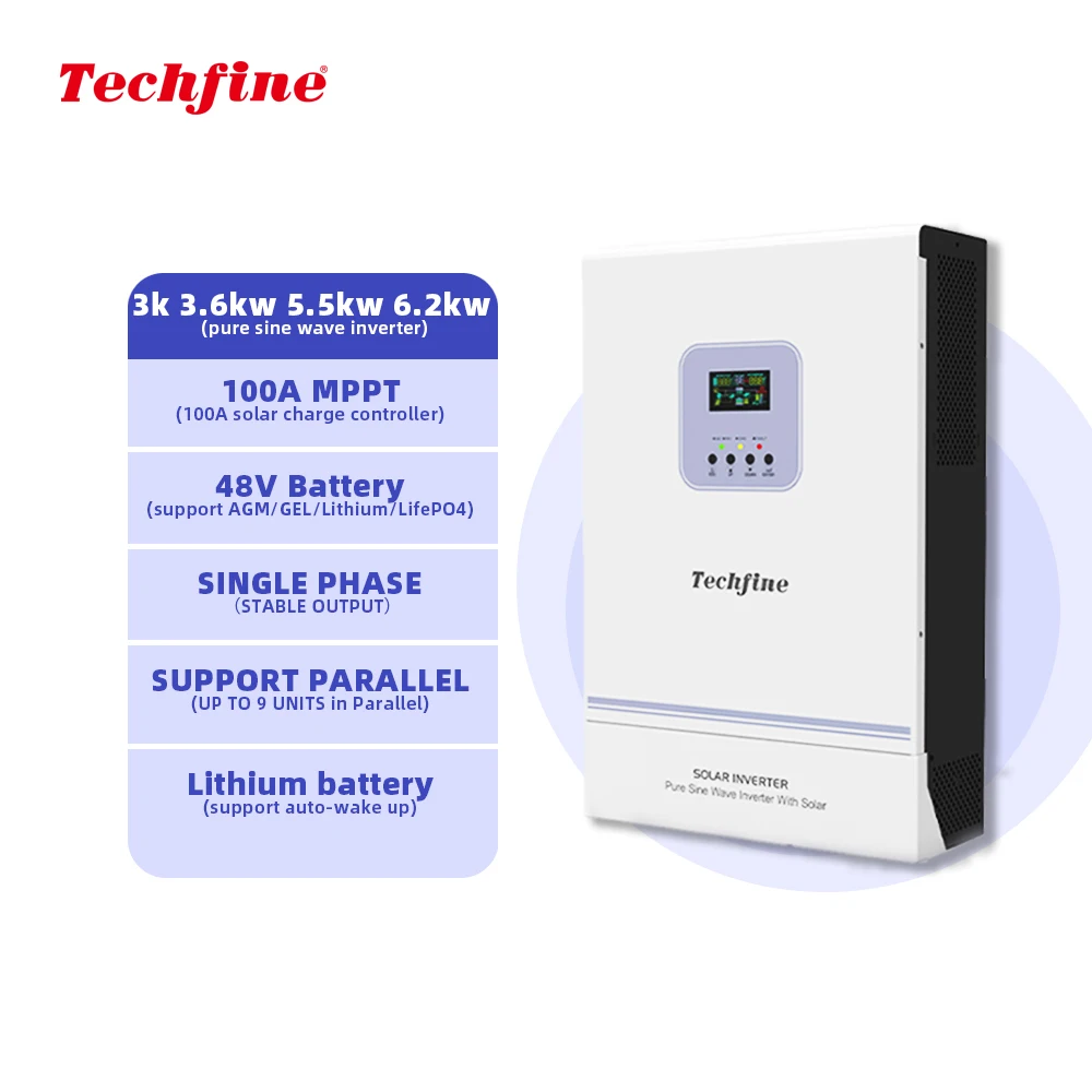 Techfine power inverter inverter High Voltage 500v off grid mppt 100a ...