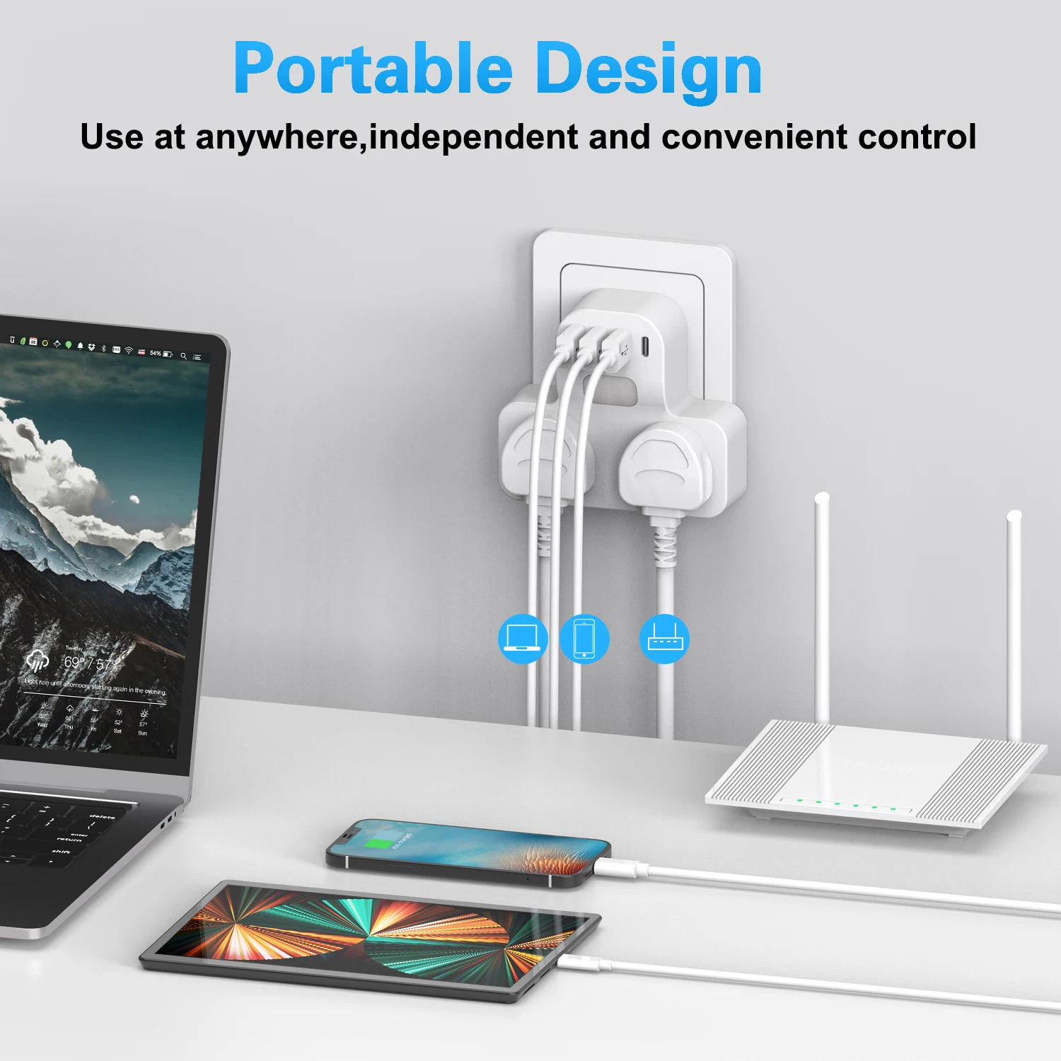 Leishen CE UKCA Approved 250V 17W 3-Pin UK USB Travel Adapter/Extension ...