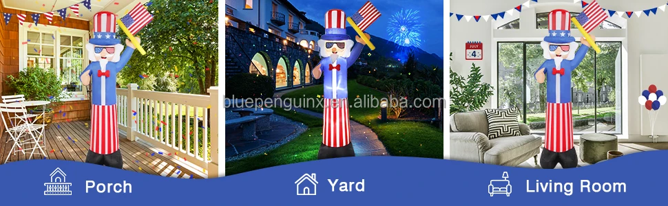 7ft Giant Independence Day Inflatable Decoration Uncle Sam 4th Of July ...