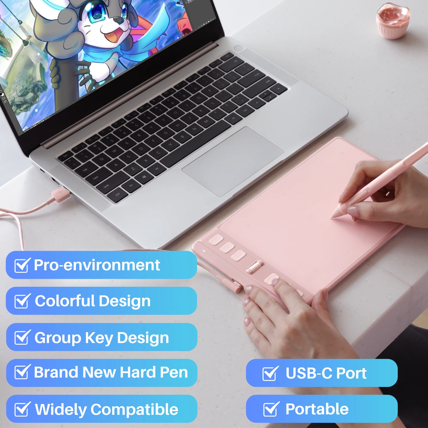 Huion Inspiroy 2 Portable Drawing Tablet for Animation