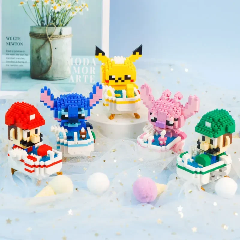 Cartoon Magic Blocks Bathtub Mini Bricks Micro Anime Building Toy ...