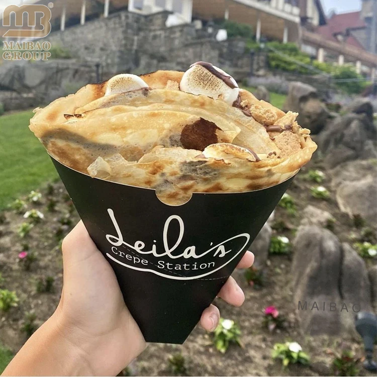 Custom Bubble Egg Waffle Packaging Dessert Paper Cones High Quality ...