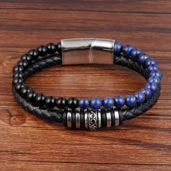 New Arrivals American Fashion Natural Volcanic Stone Beaded Bracelet ...