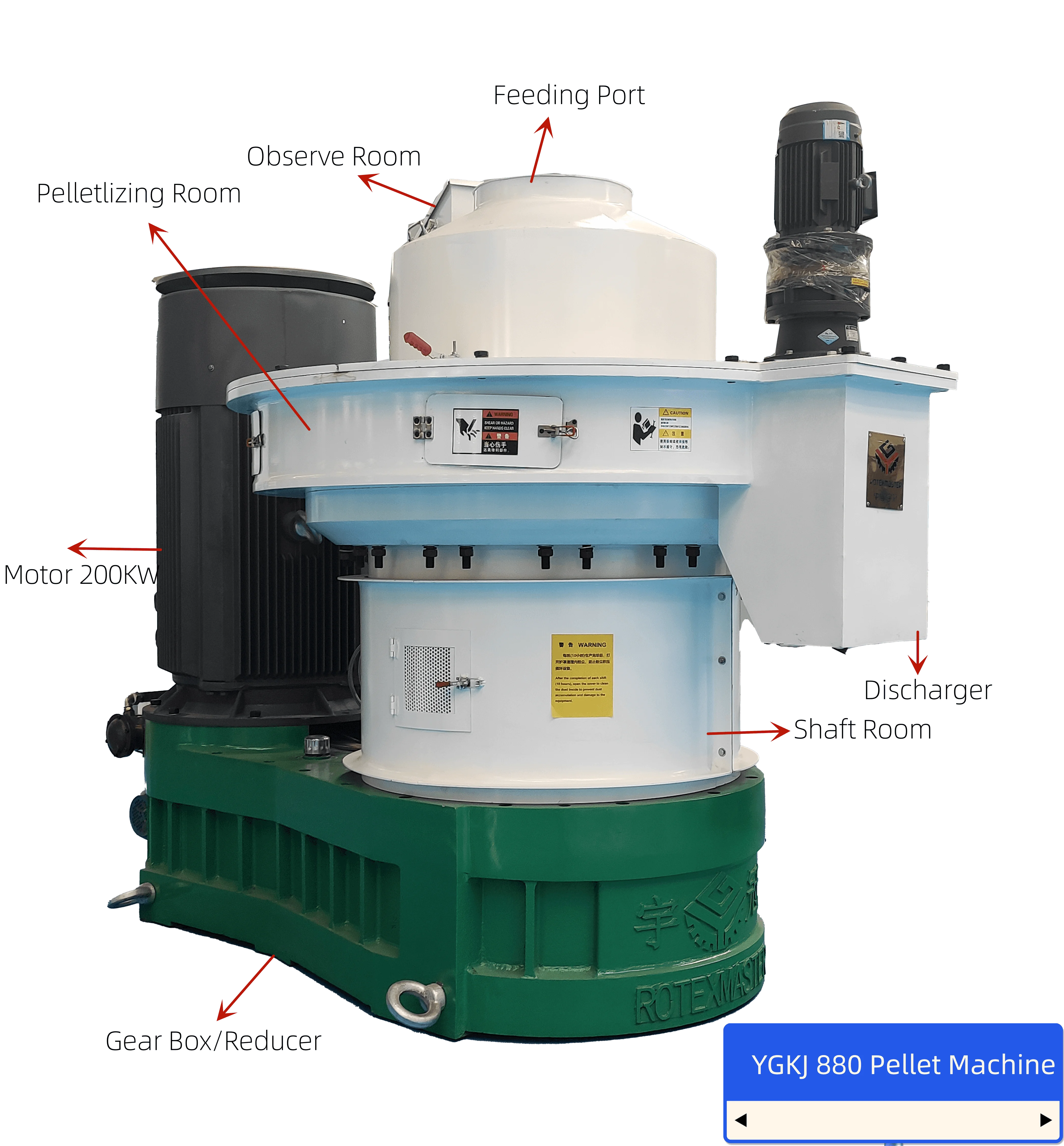 Biomass Wood Sawdust Rice Husk Straw Wood Pellet Mill Pelletizer ...