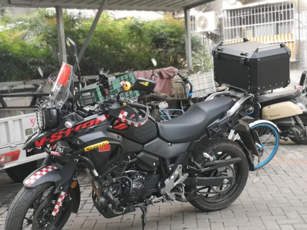 45l Universal Motorcycle Aluminum Rear Trunk Luggage Case Waterproof ...