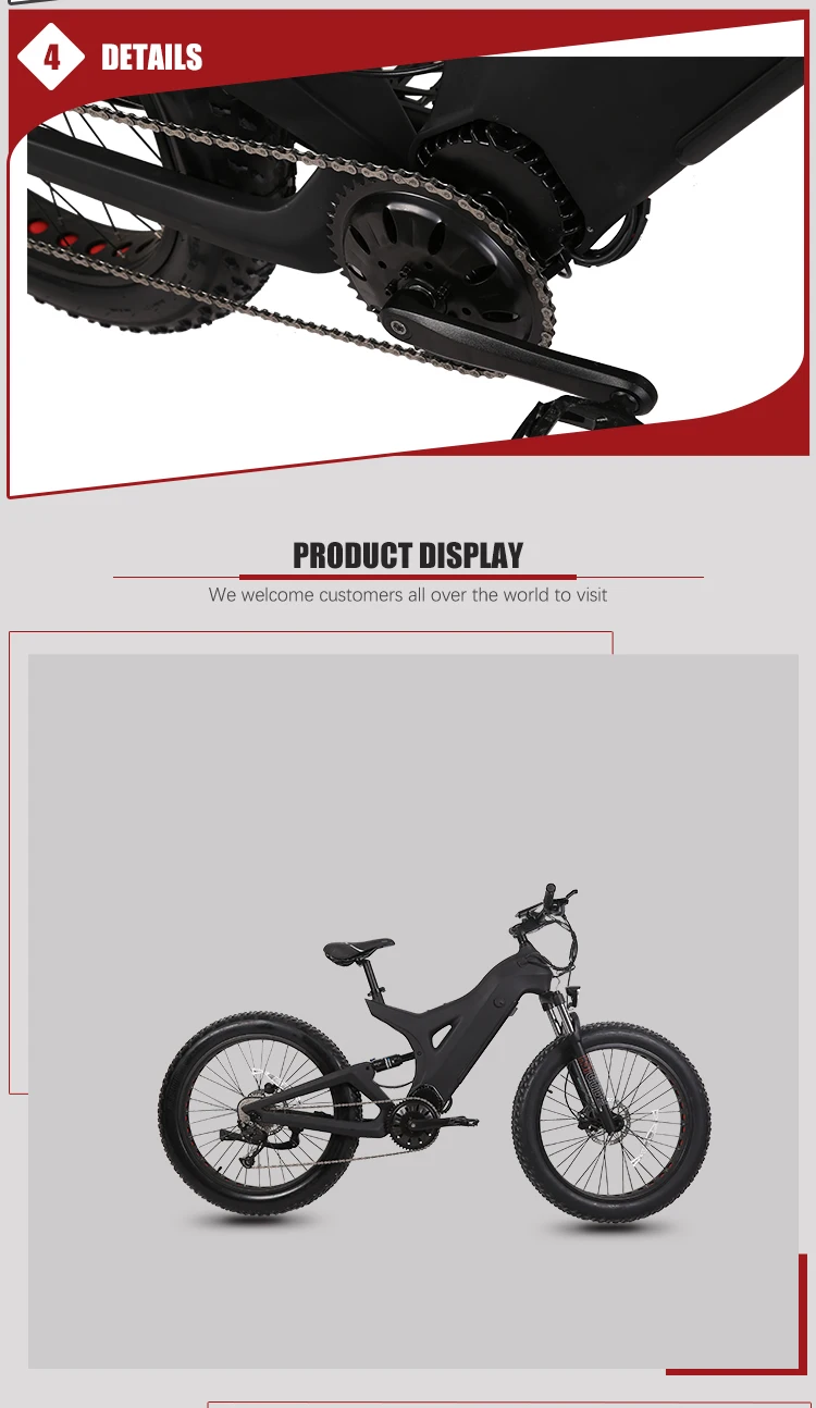 Carbon Fiber Mid Engine e bike 45Km/h Electric Bicycle Bike 48V 1000W ...