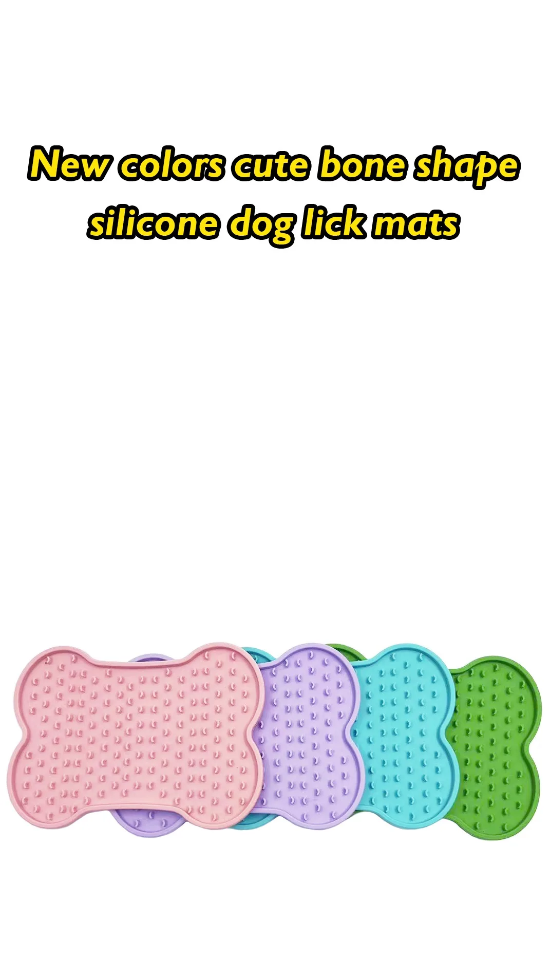 Cute Bone Shape Pet Lick Mat Pad Silicone Slow Feeder Peanut Butter ...
