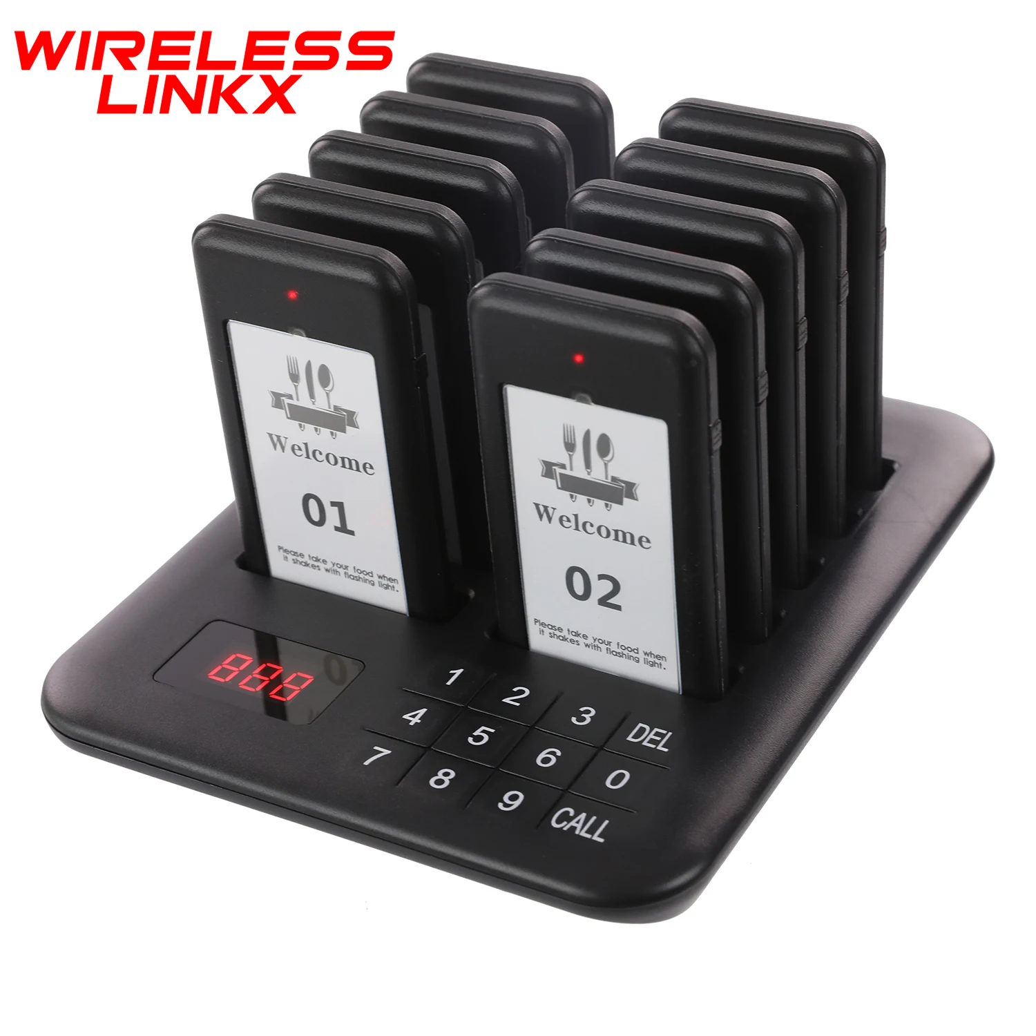 Wirelesslinkx Wireless Restaurant Pager System 10 Pagers Food Truck ...
