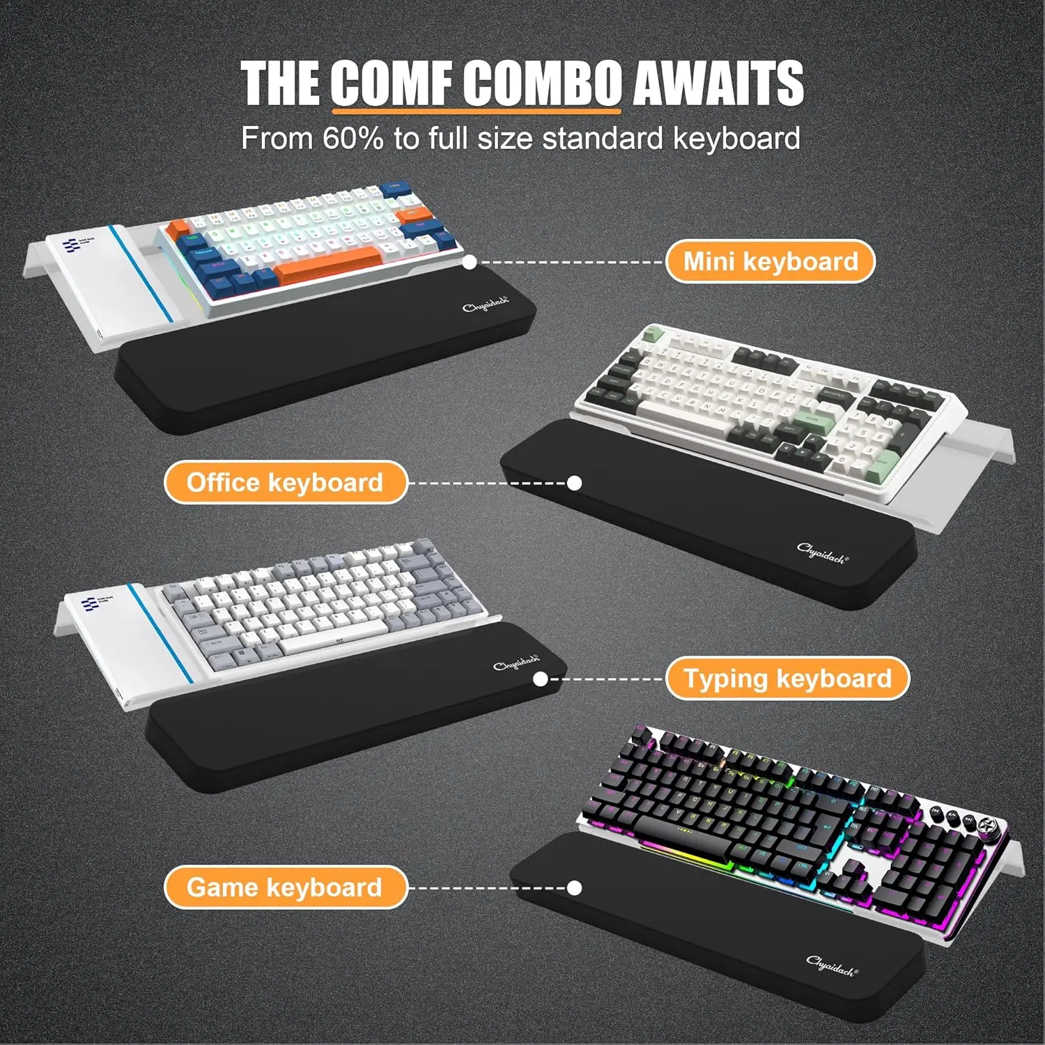 Ergonomic Typing with Tilted Keyboard Stand & Wrist Rest