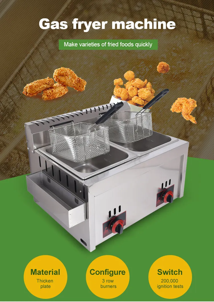 Comercial Freidora De Mesa Corndogs Lpg Propane Deep Fryer Double Tank ...