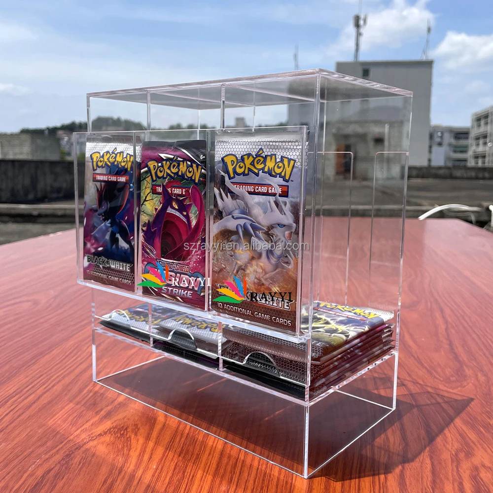 RAY YI Custom Clear MTG Yugiho Acrylic Pokemon 3 Slot Booster Pack ...