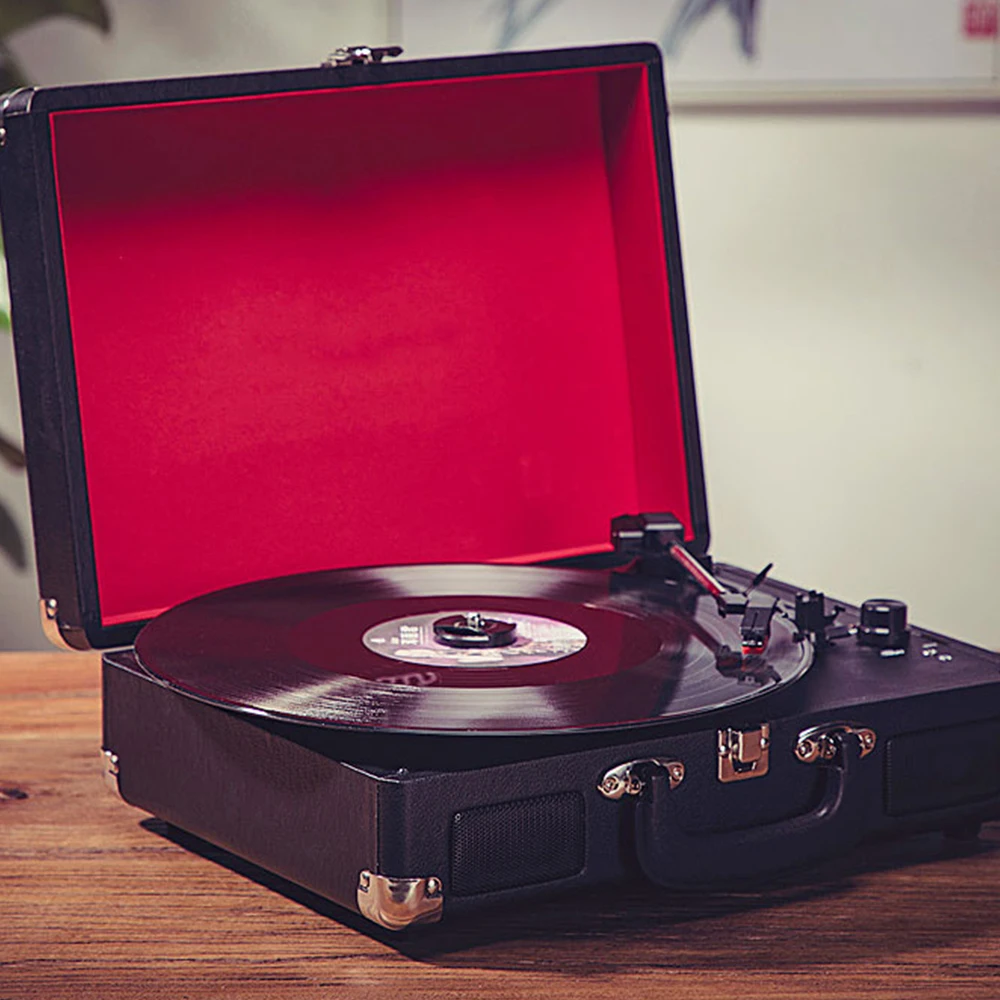Vintage Usb B-tooth Vinyl Suitcase Style Turntable Record Player With ...