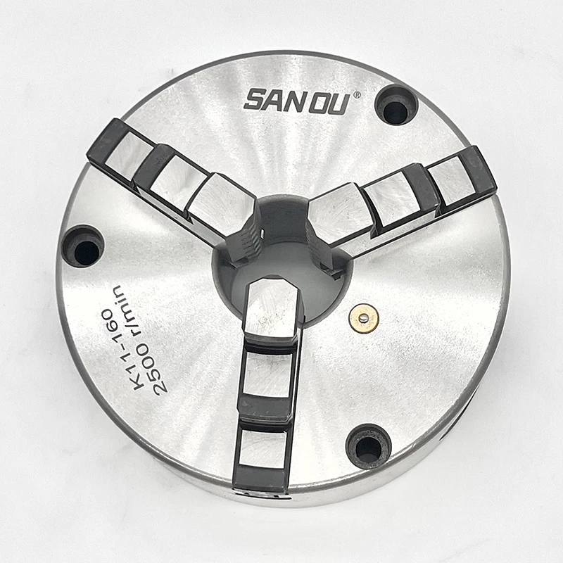 SANOU Lathe Chuck 160mm Front Mount with 3 Holes Metal Chuck