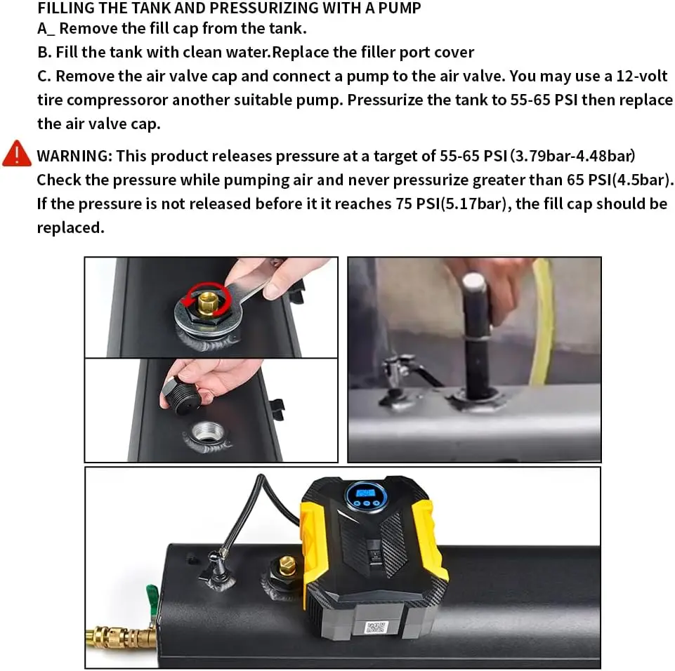8 Gallon Car Roof Water Tank Camping Shower for Off-road