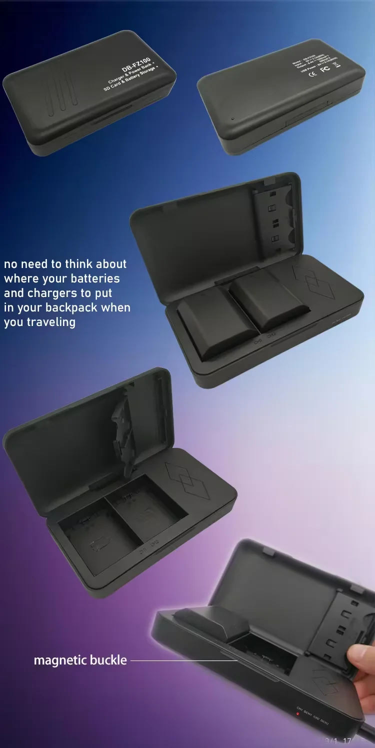 3 In 1 Lp-e6 Camera Battery Charger Box Dual Charger Sd Storage Type C ...