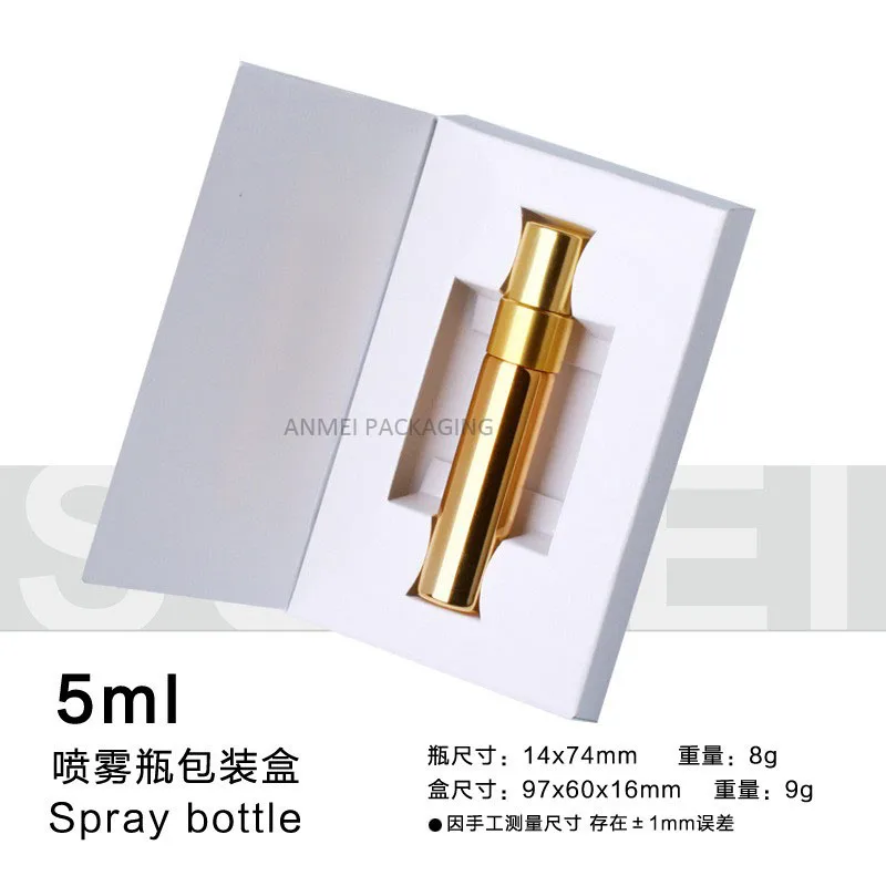 Custom Logo Luxury Perfume Atomizer Packaging 5ml Uv Printed Gold ...