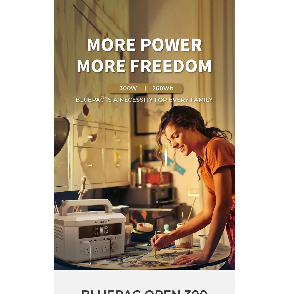 Bluepac Portable Power Station Generator 300w Rechargeable Solar ...