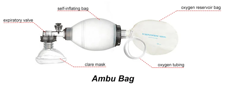 Silicone Ambu Bag Resuscitator Adult - Manual Respirator