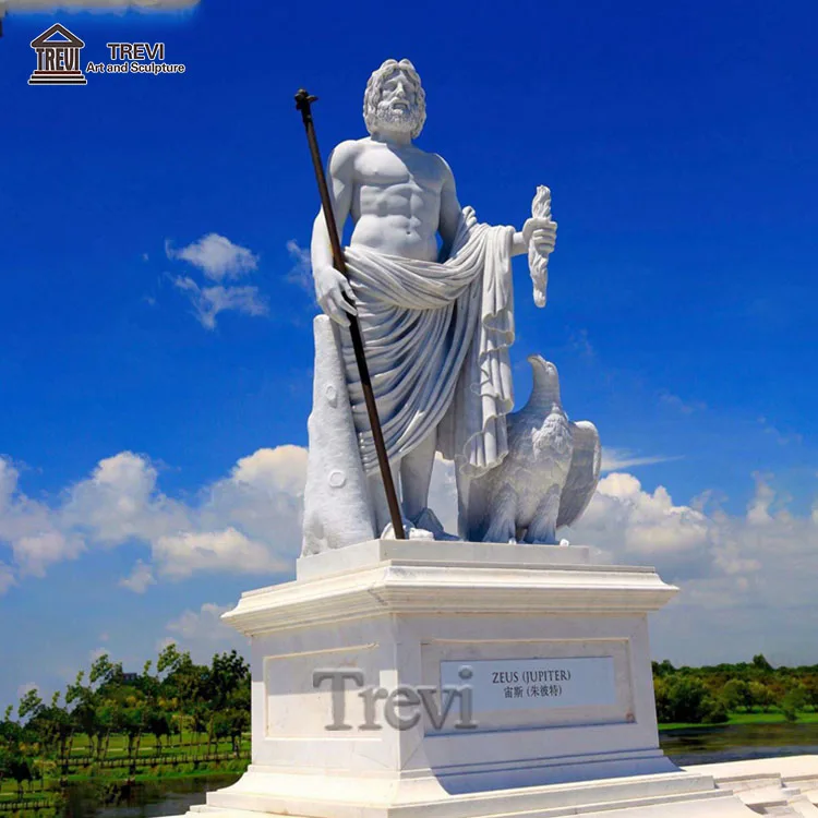 Life Size Classical Greek Figure Sculpture White Marble God of Zeus ...