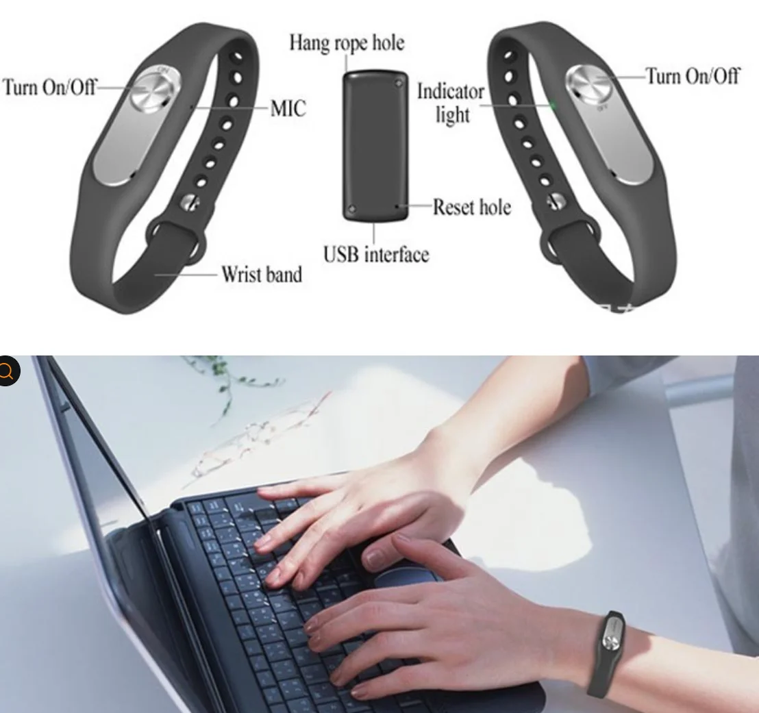 Small Outdoor Long Distance Voice Recording Devices Mini Audio Wrist ...