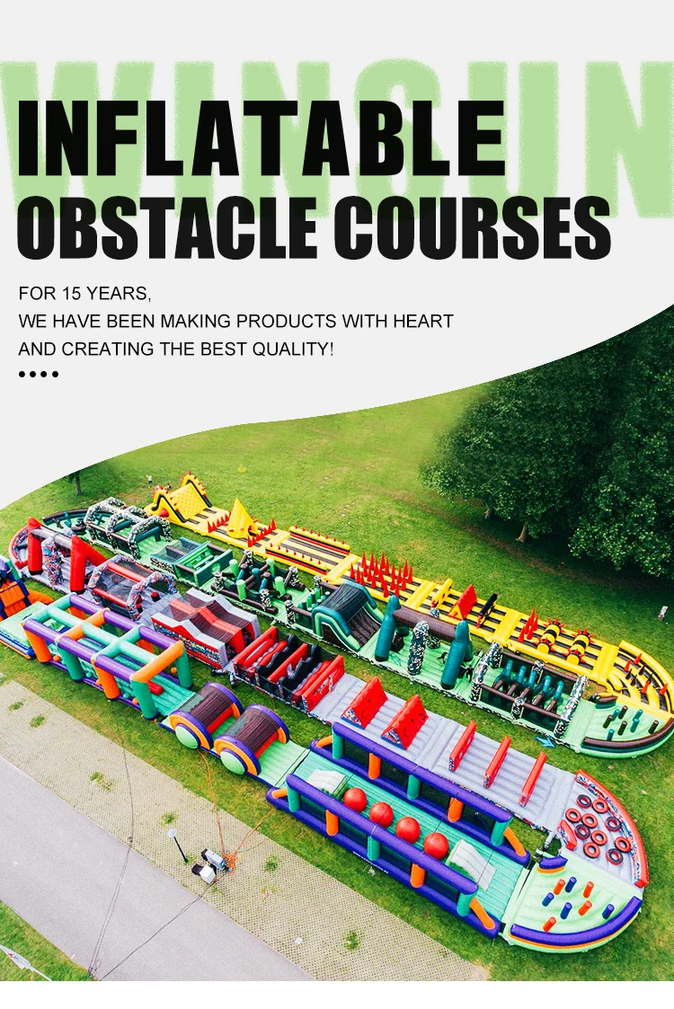 100 Square Meter Inflatable Obstacle Course Run Ride Game Equipment ...