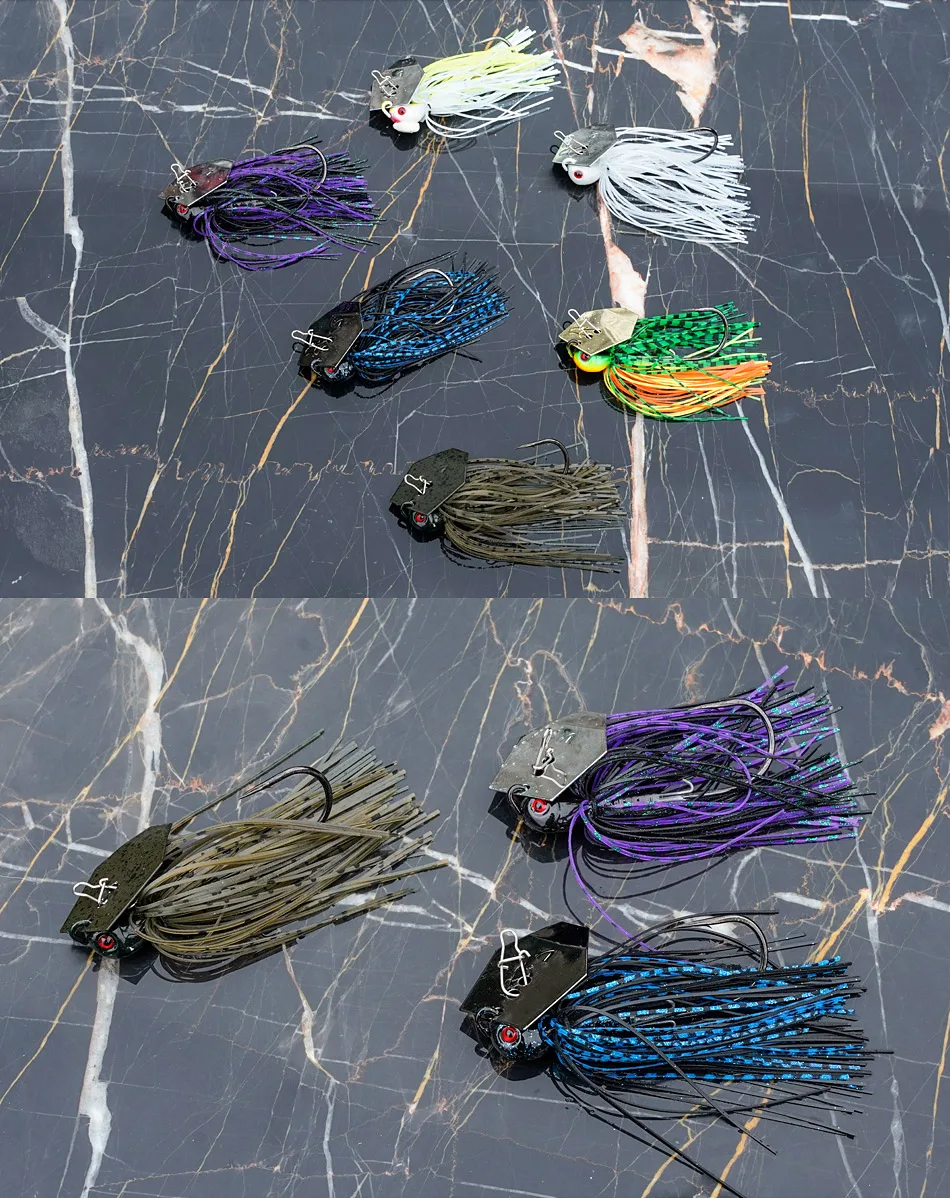 Noeby Chatterbait Lure 10.5g Bladed Lead Jig Head Buzz Bait Fish ...
