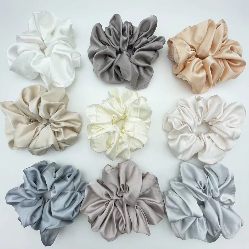 Jyl Custom 15cm Xl Solid Color Scrunchies Elastic Hair Band For Women Hair Accessories Silk