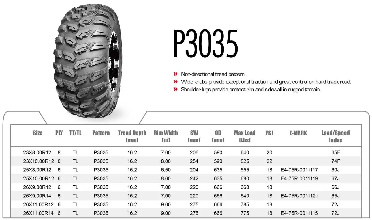 KTA Atv Tires 25x8-12 25x10-12 26x9-12 26x11-14 ATV/UTV Parts ...