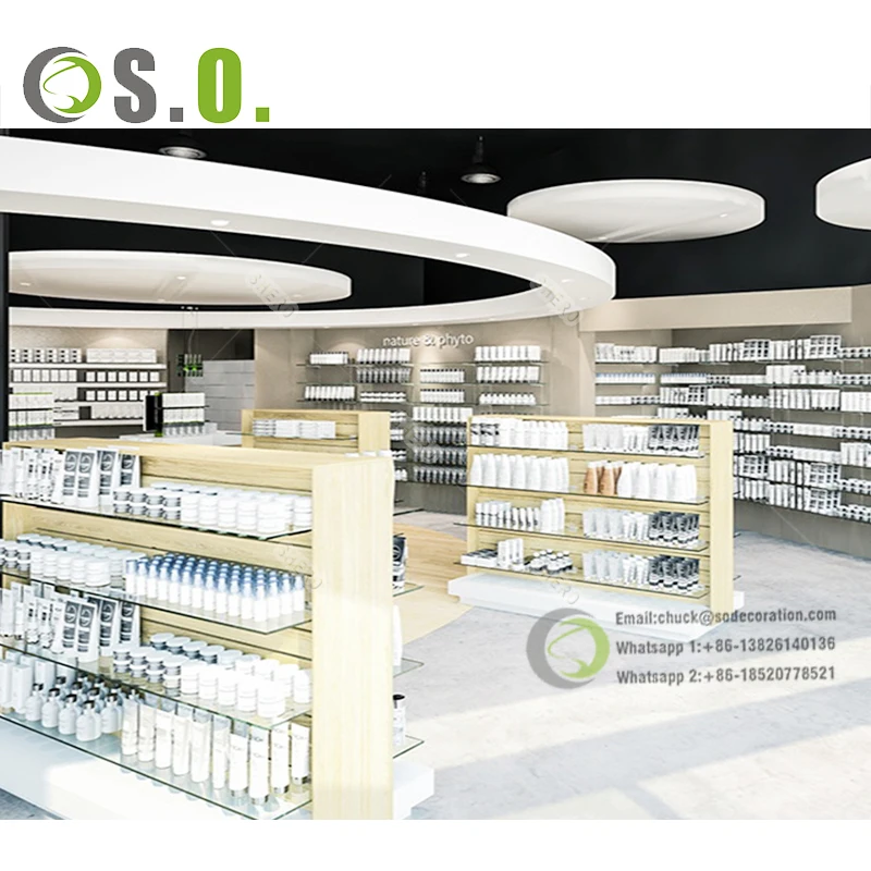 Medical Display Stand With Drawer Shelving Drugstore Furniture Retail ...