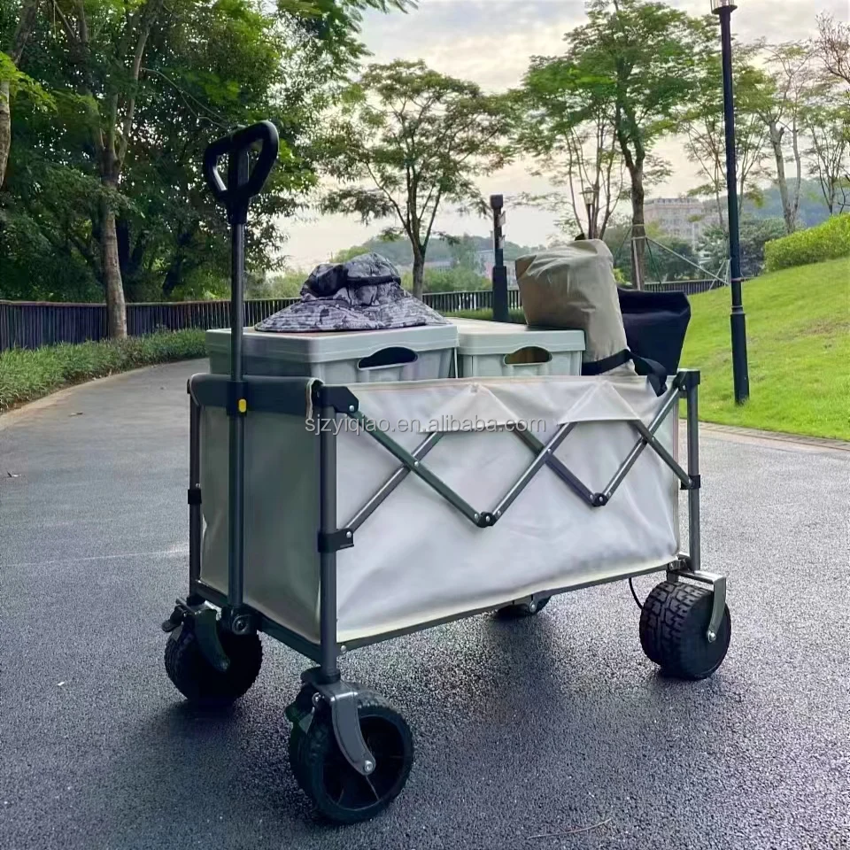 2023 Folding Electric Trolley Camping Carts 4 Wheel Camping Carts Long ...