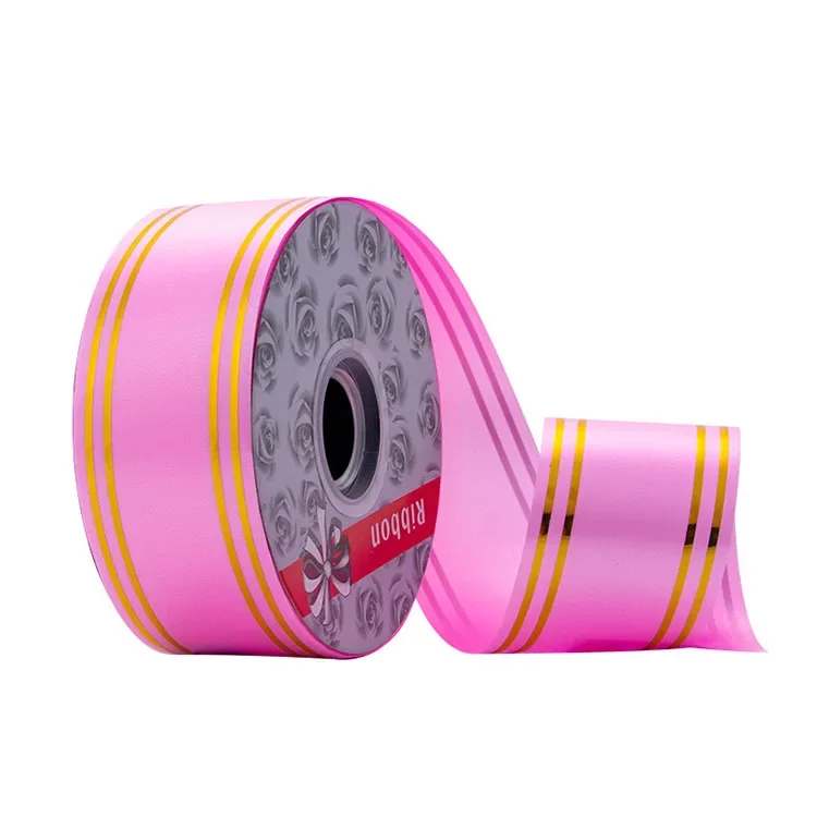 100Yards Roll Gift Wrapping Ribbon Various Color Flower Poly PP Plastic ...