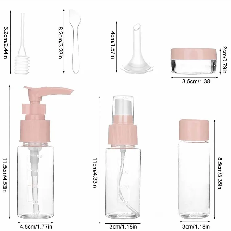 11pcs Travel Toilet Bottles Kit - Portable Toiletry Containers