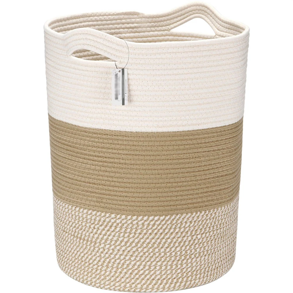 Round Cotton Rope Basket Pets Toy Storage Bin Chest For Dog Toys ...