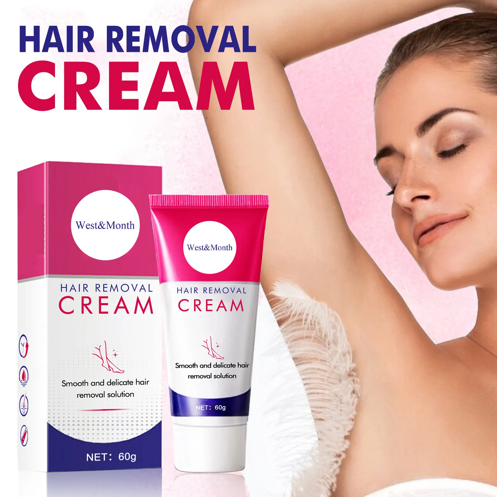 Natural permanent hair removal cream quick gentle painless depilatory ...
