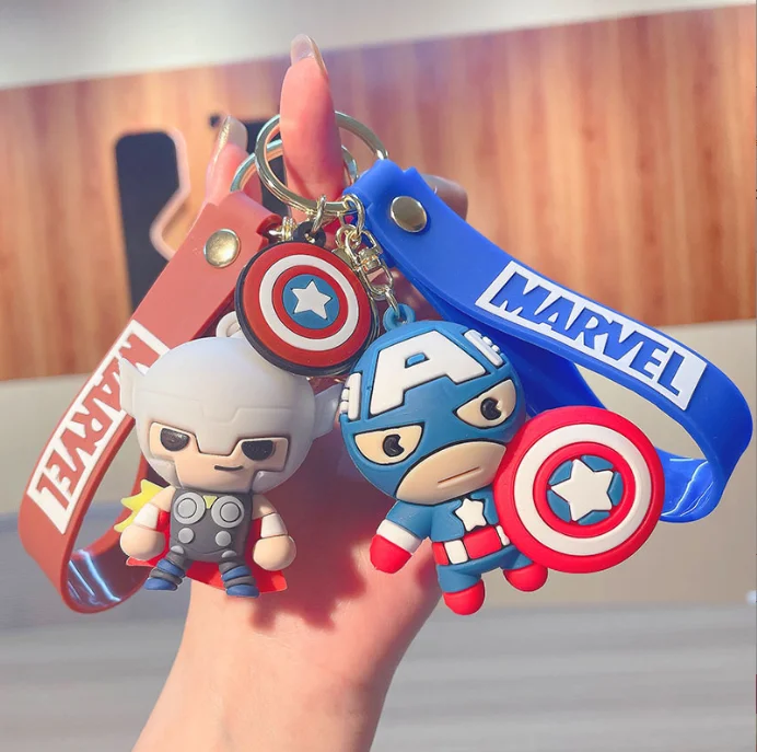 Pvc Kids Super Power Captain Keychain Drop Glue Marvel Hero Bag Key ...
