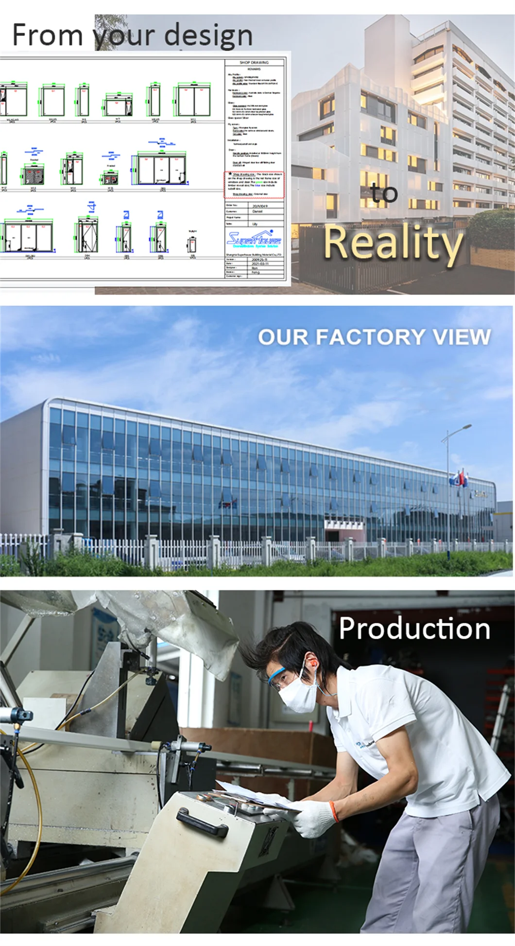 NOA Standard Aluminum Double Entrance Door with Impact Glass