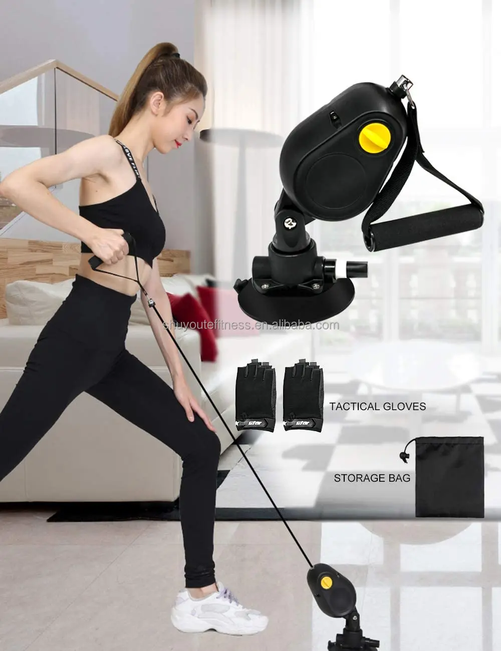 Custom Gym Home Pulley Fitness Rope Trainer - Strength & Stretch