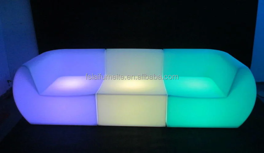Led Light Up Modern Sectional Sofa Set Rgb Color Changing Illuminated ...