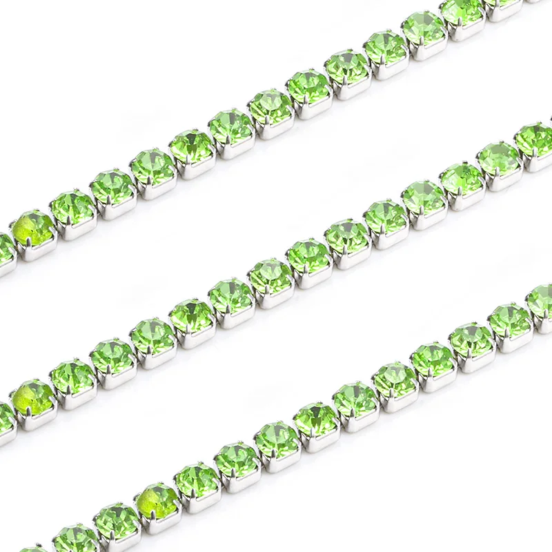 3mm Stainless Steel Red Yellow Blue Green Diamond Chains DIY Necklace ...