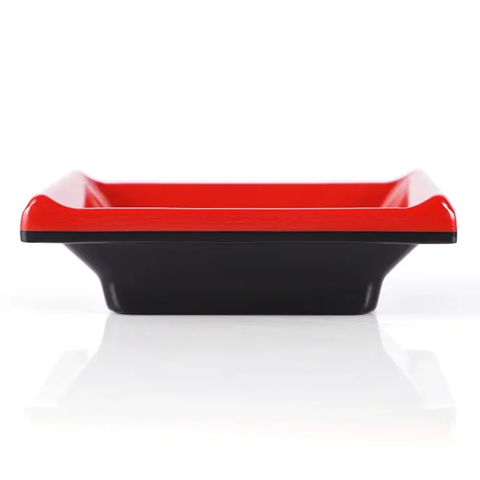 6-piece Plastic Dual Sauce Dipping Bowls Wasabi Sushi Plates Divided ...