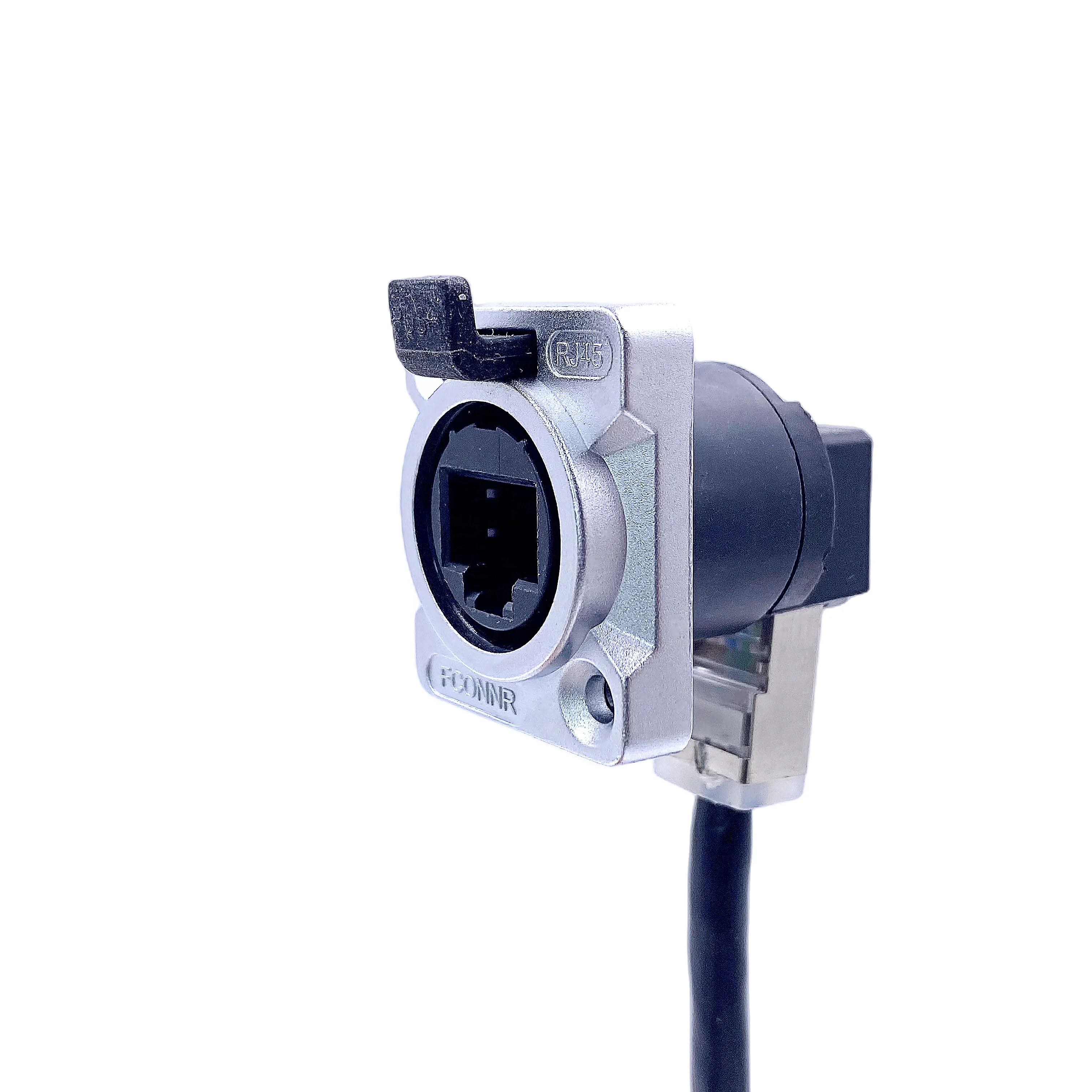 Rj45 Straight Ip65 Connector 90 Degree Front Panel Mount Adapter Socket ...