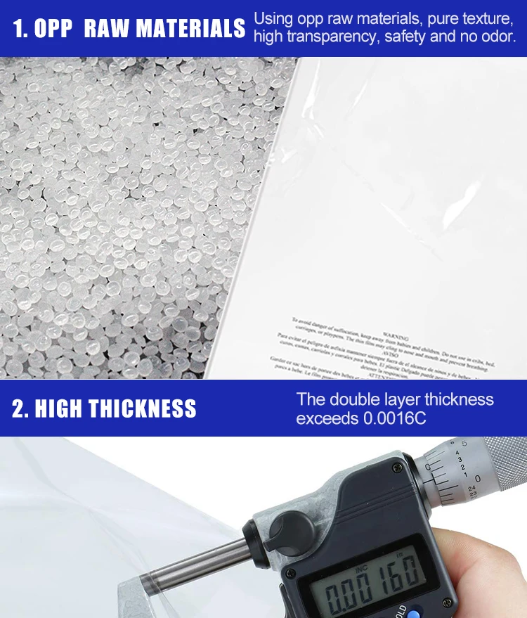 Factory Custom Logo Clothing Clear Package Plastic Opp Bag,Self ...