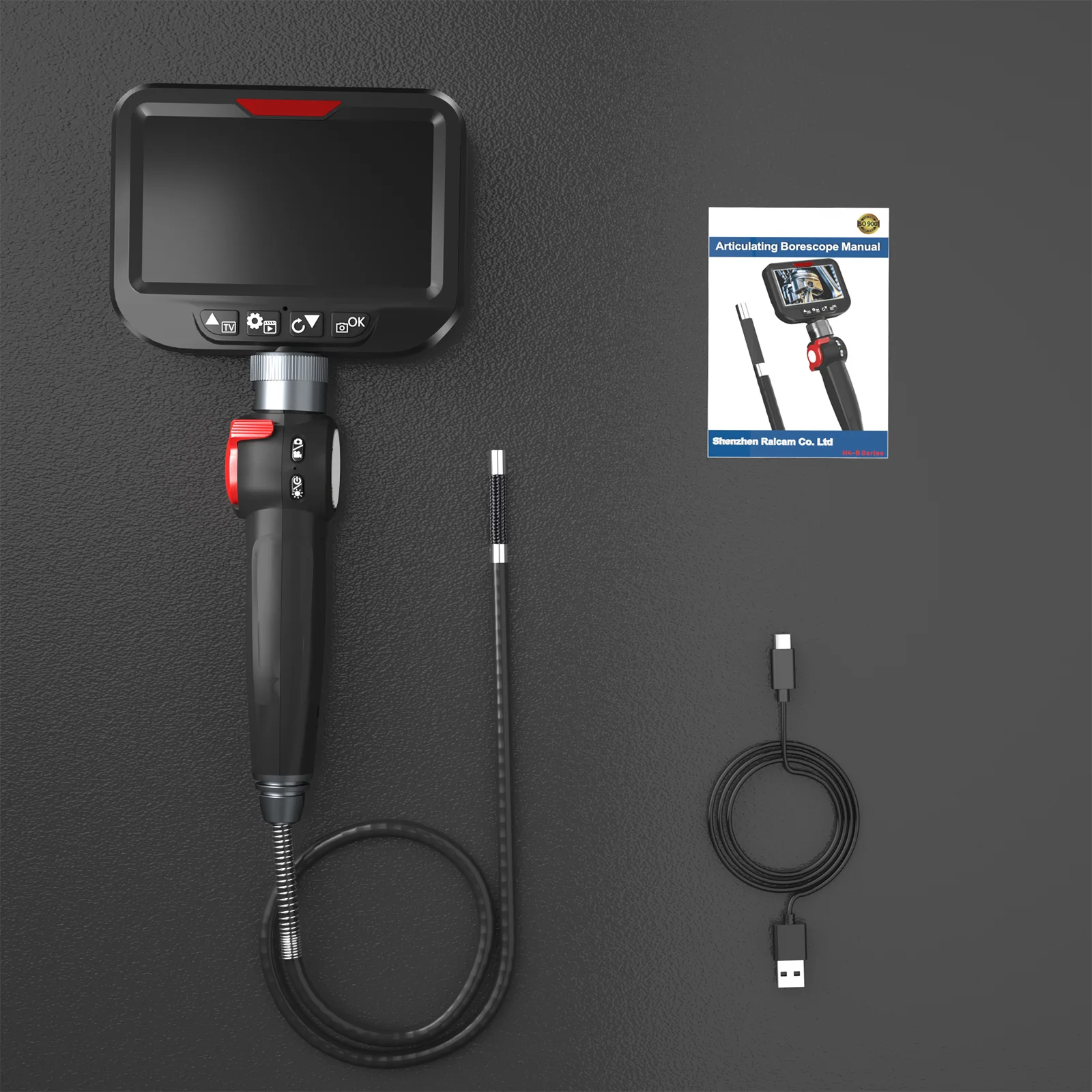 Mechanic Camera Tool Automotive Endoscope 8.5mm 2 Way Articulating 360 ...