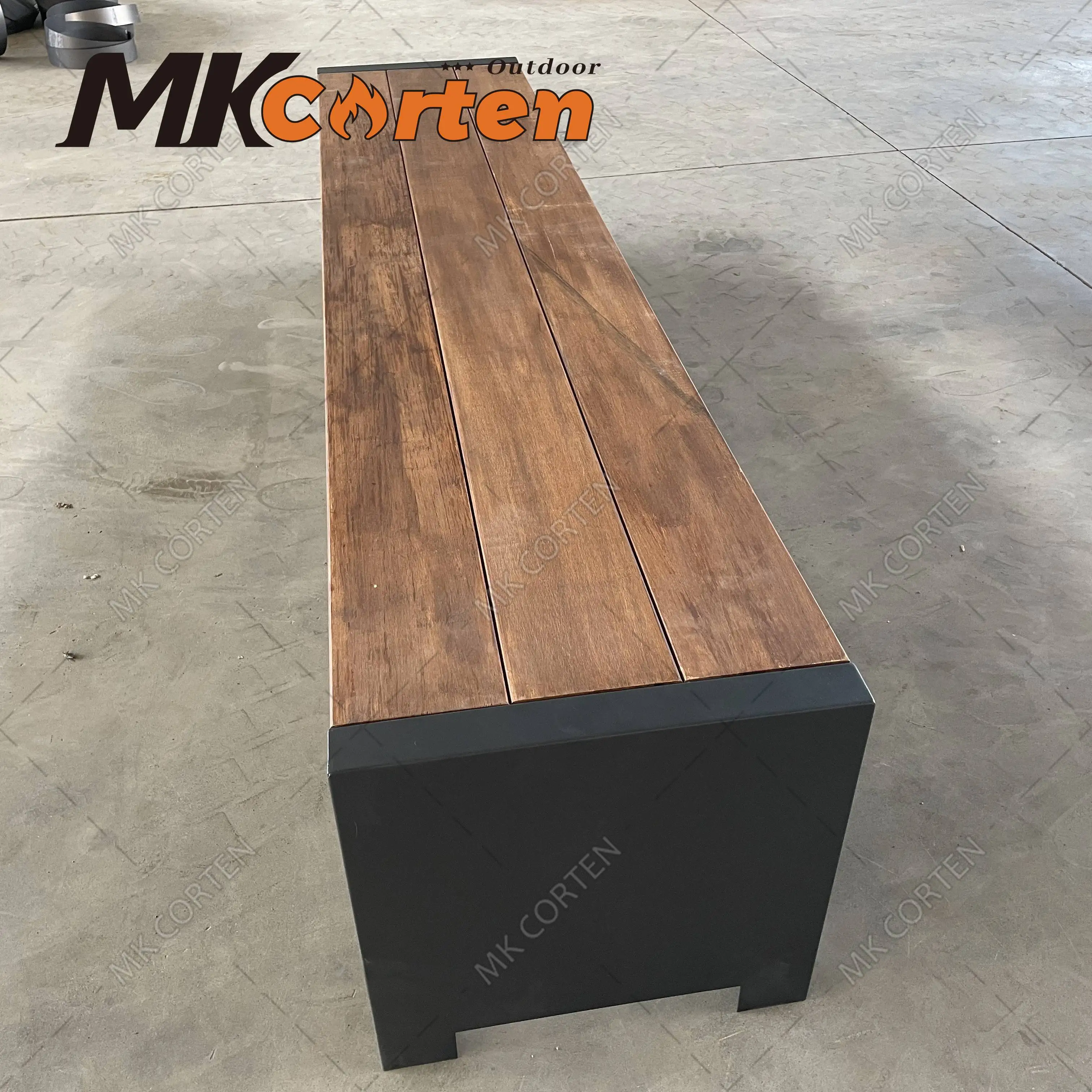 Outdoor Corten Leg Bench Corten Steel Bench Planter Park Seat Public ...