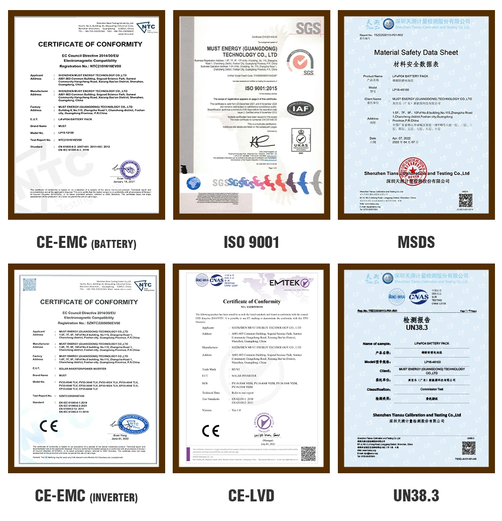 MUST 5kw 10kw Lithium Battery - 24V 48V Solar Energy Pack