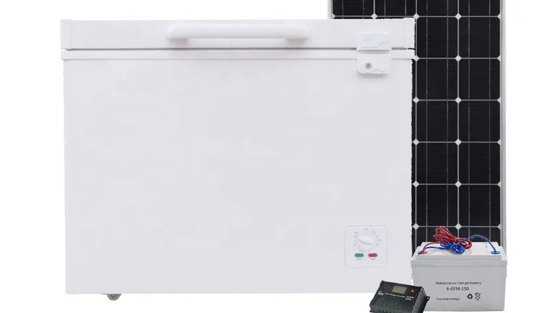 258l Dc Solar Fridge Deep Freezer 12v 24v Horizontal Ice Cream Freezers Commercial Supermarket ...