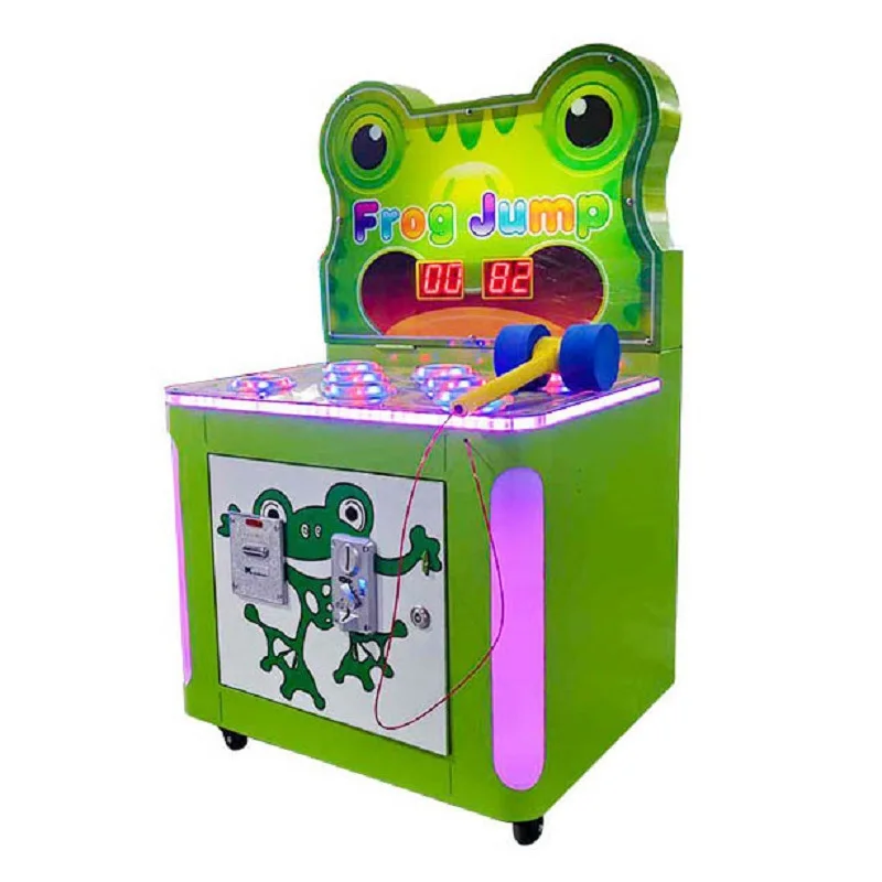 Indoor Hammer Frog Hitting Game Machine Coin Operated Whack A Mole Toy ...