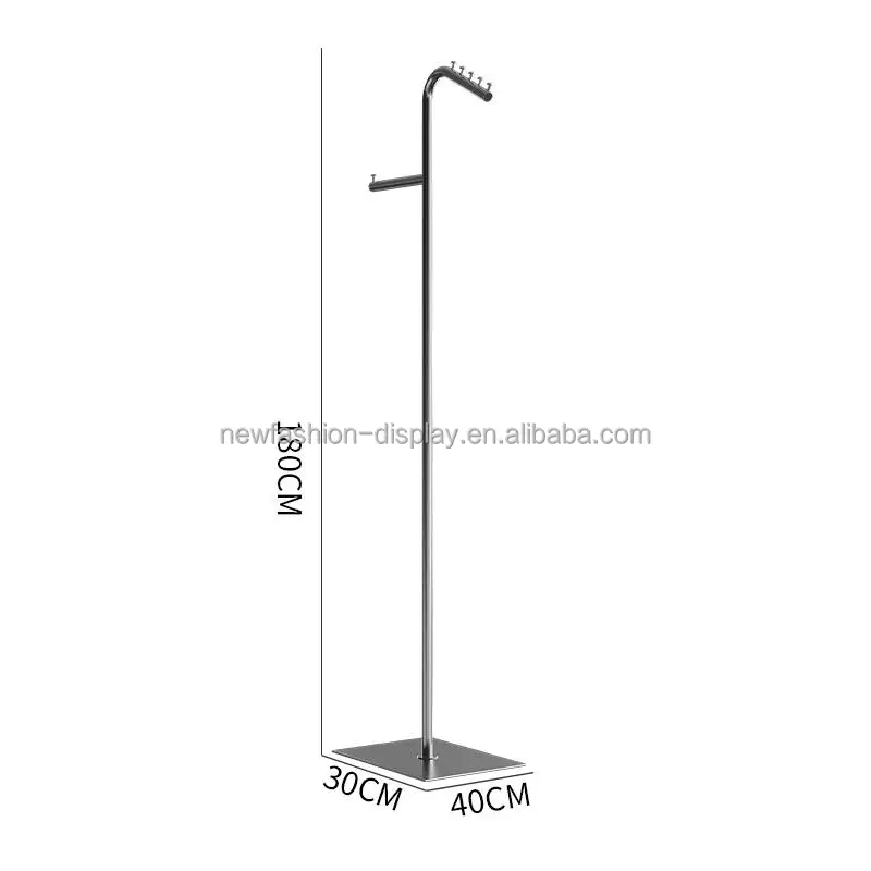 Retail Clothing Display Racks With Wheels Stainless Metal Clothing ...